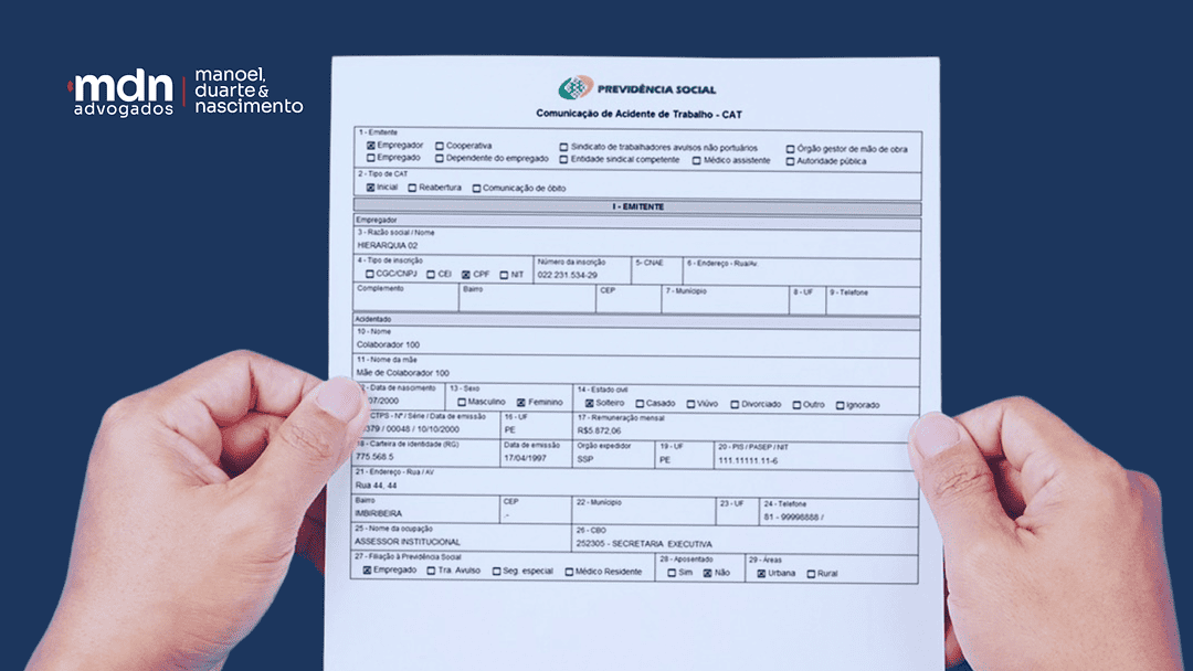 Comunicação de Acidente de Trabalho - CAT | MDN